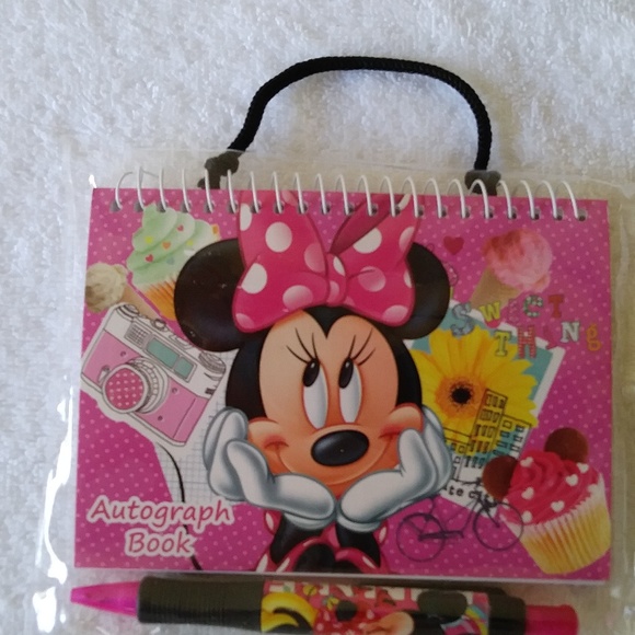 Accessories | Minnie Mouse Pink Autograph Book With Pen | Poshmark